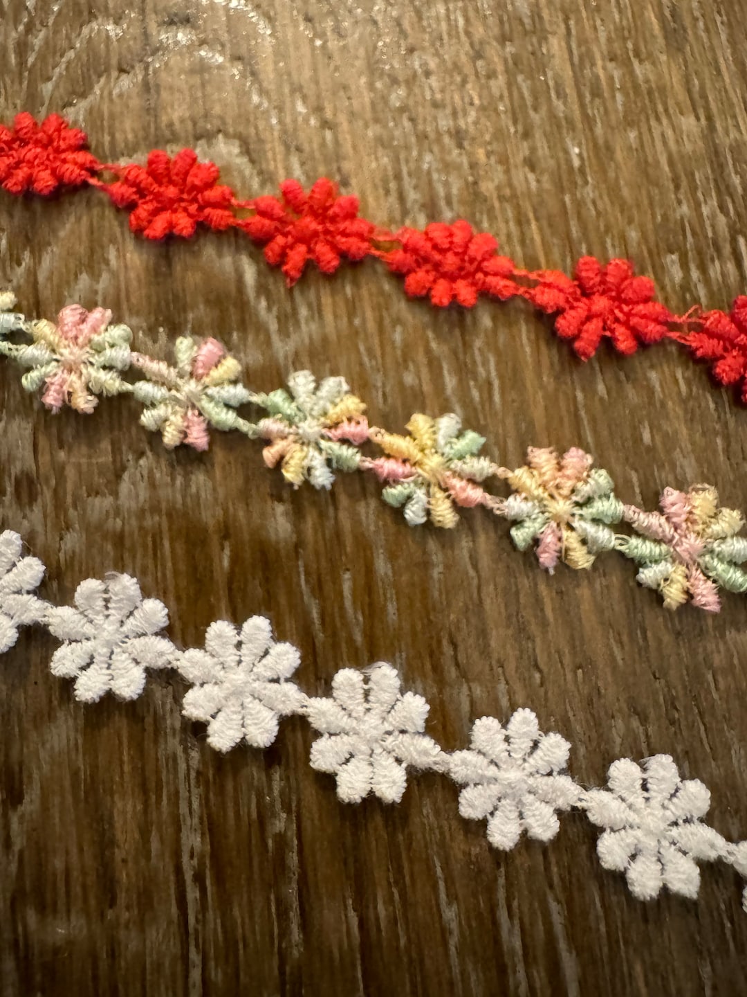 2mts, Daisy Lace, Daisy Trim, Red, White, Multi Colour, 1cm Wide - Etsy UK