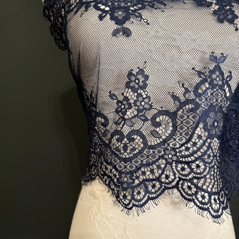 Navy Lace Fabric - Etsy