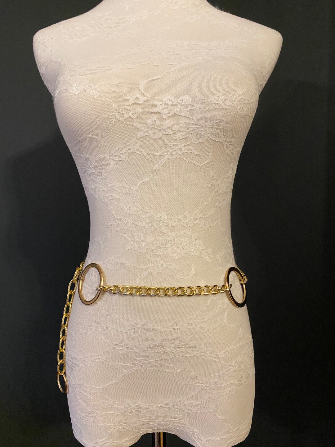 X-long, Ring & Chain Belt, Gold Belt, Teen Sizes, Plus Size, 18”-60 ...