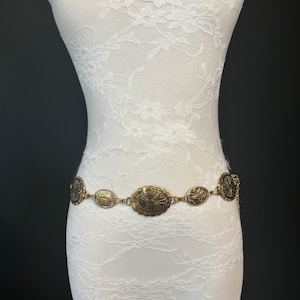 X-long Antique Brass Disc Belt, Silver, Metal Disc Belt, Teen Sizes ...