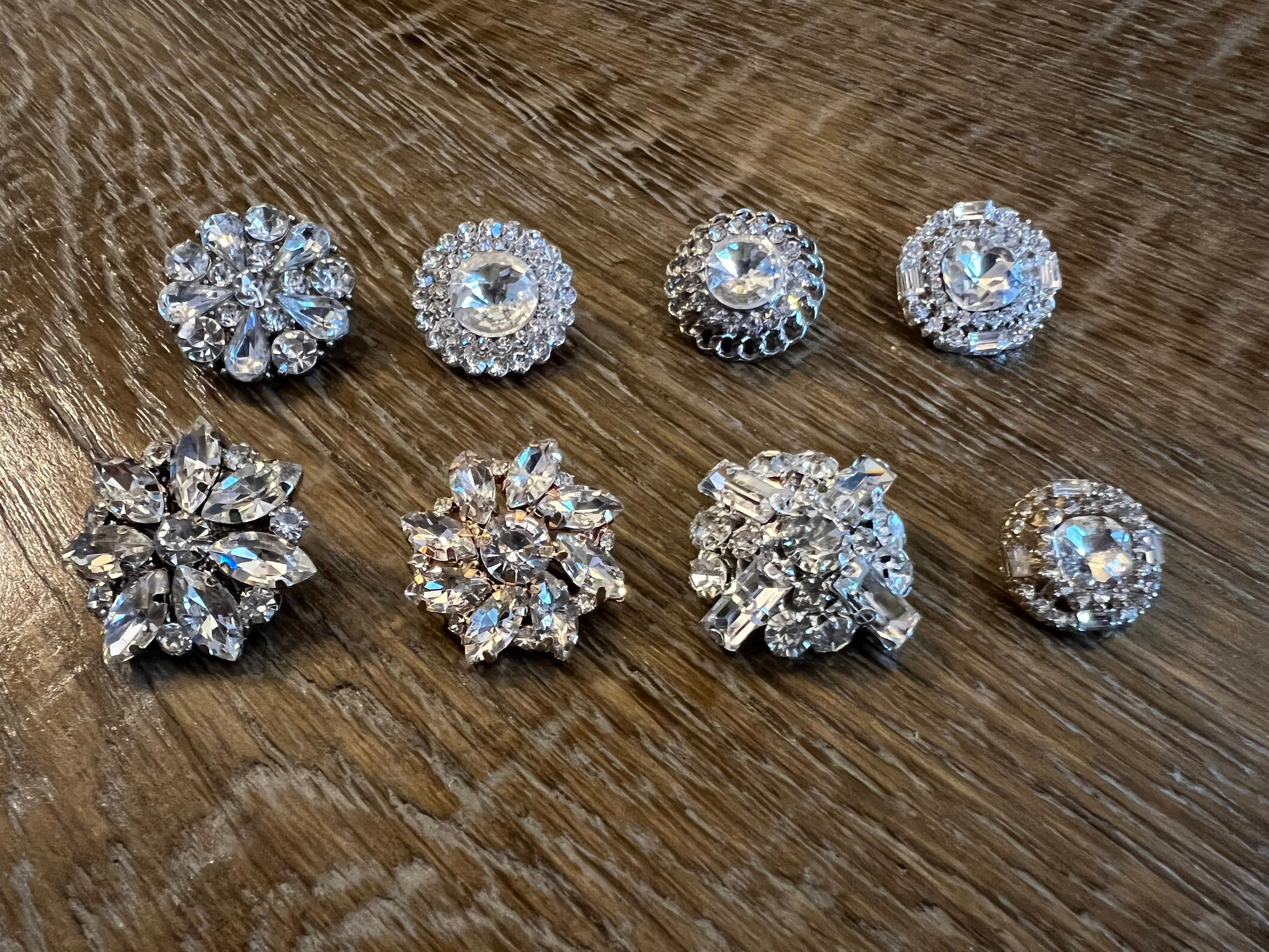 Buttons Jewel & Diamanté Rhinestone Shank Buttons Silver - Etsy UK