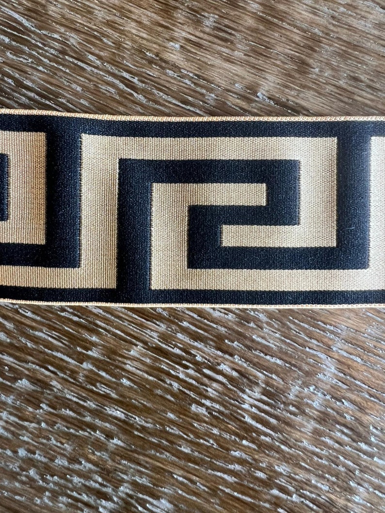 4cm Wide Greek Key Woven Elastic Black / Gold. Trim for Head - Etsy