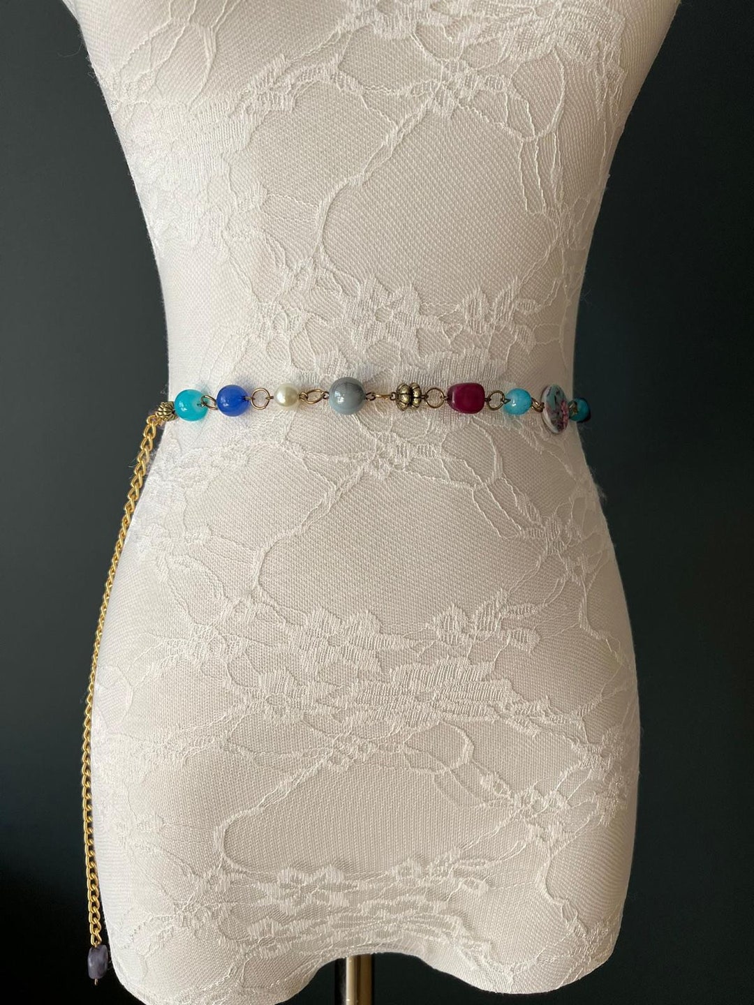 X-long Chain Belt, Blue Chain Belt, UK Sizes 4-44, Belt Accessory ...