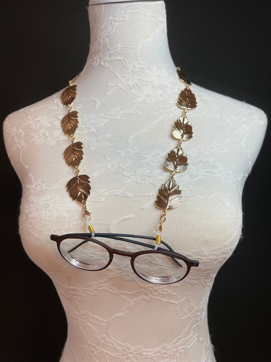 Glasses Chain, Spectacles Chain, Leaf Glasses Chain, Silver, Gold, Men ...