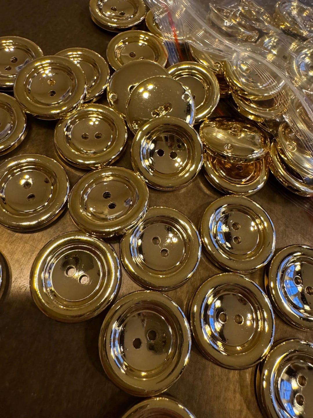 6pc, Gold Buttons, Solid ABS Buttons, Gilt Gold Colour, High Quality ...