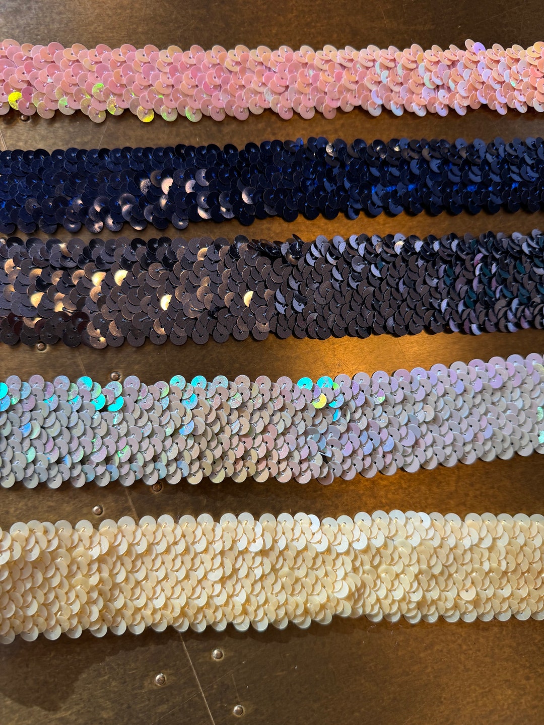 3 Row, 4 Row Stretch Sequin Trim, Colours, Craft,costume, Elasticated ...