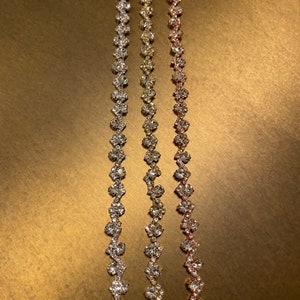 Rhinestone Diamanté Wavy Chain Trim Beaded Applique for - Etsy UK