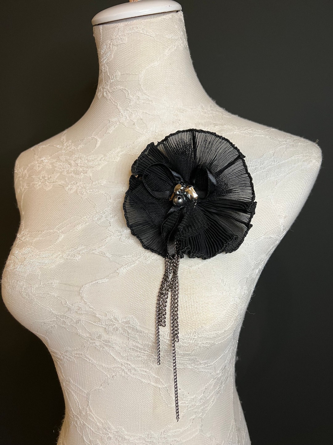 Pin on Black Corsage, Brooch, Pin on Brooch, Corsage Flower Pin On ...