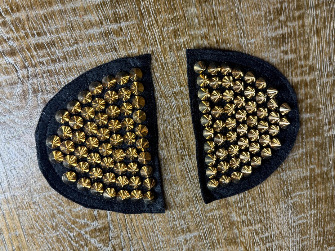 Shoulder Studded Motif, Stud Patch, Stud Chain Patch, Gold, Shoulder ...