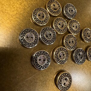 2cm Buttons, 34L Size, Gold, Silver, Chain Detail Buttons, Clothing ...