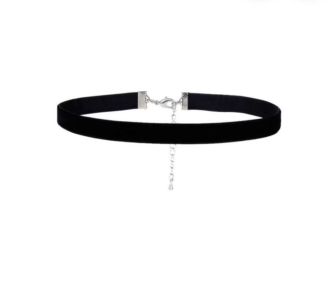 Velvet Black Choker, Black Choker Necklace, Black Ribbon Choker, Wine ...