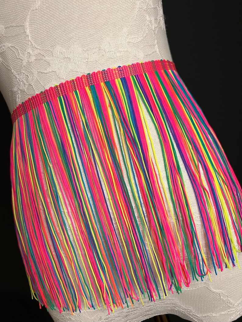 8" Fringe Multicolour, Rainbow Fringe, Dance, Costumes, Fashion, Party ...