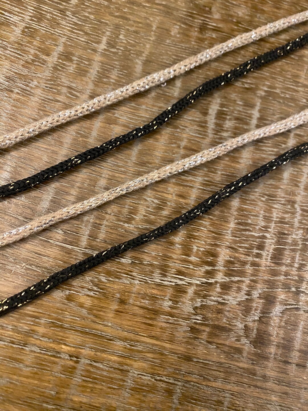 Knitted Cord, Lurex Cord, Stone Gold, Black Silver, Cords, Crafts ...