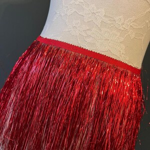 8” Wide Fringe, 17 Colours, Tinsel Fringe, Tassel Fringe, Dance Costume ...