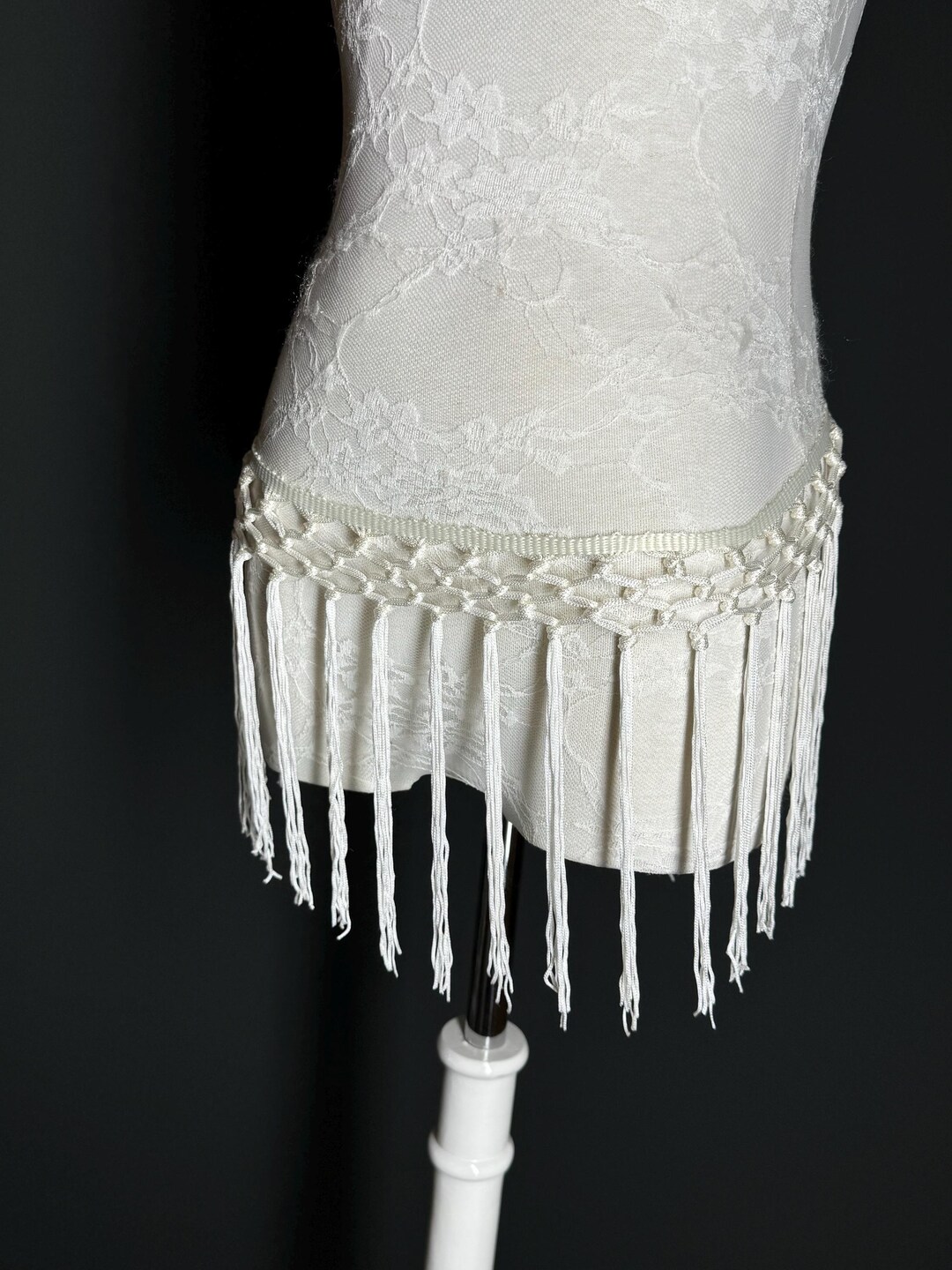 10” Wide Knotted Fringe, Elegant Fringe, Ivory, Quality Fringe Trimming ...