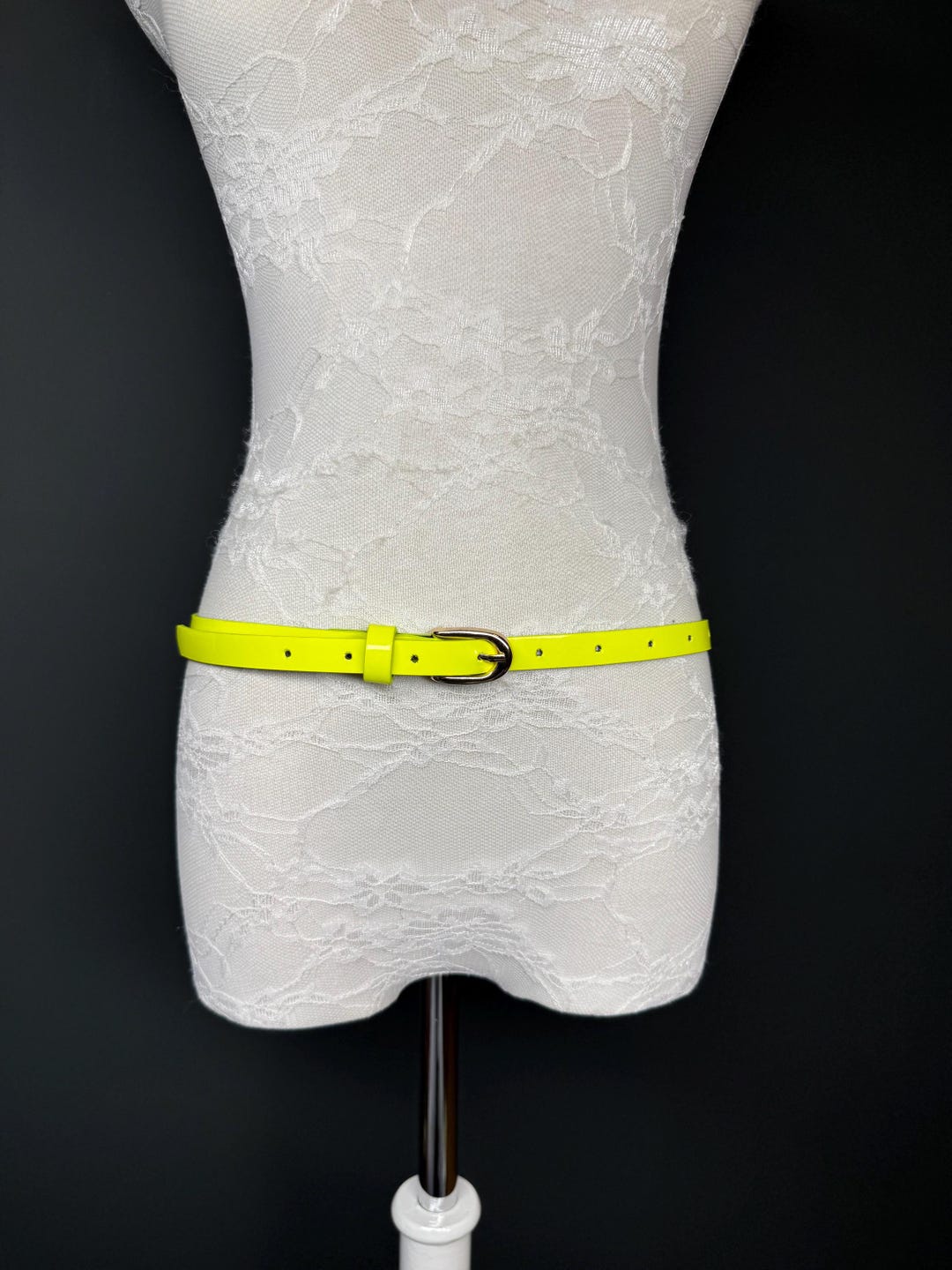 1/2 Wide Neon Yellow Belt Accessory , Adjustable Size 6-14, Fashion ...