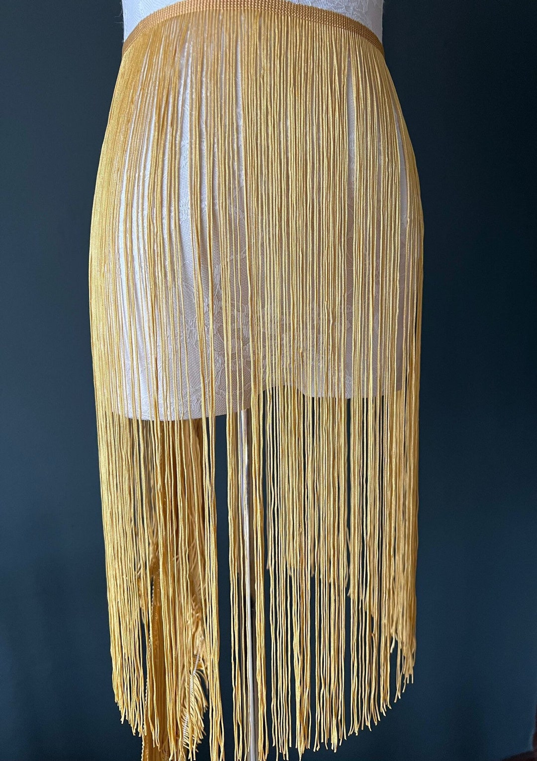 20” Long Fringe, Dress Fringe, Gold Fringe, Long Fringe, Fringe Trim ...