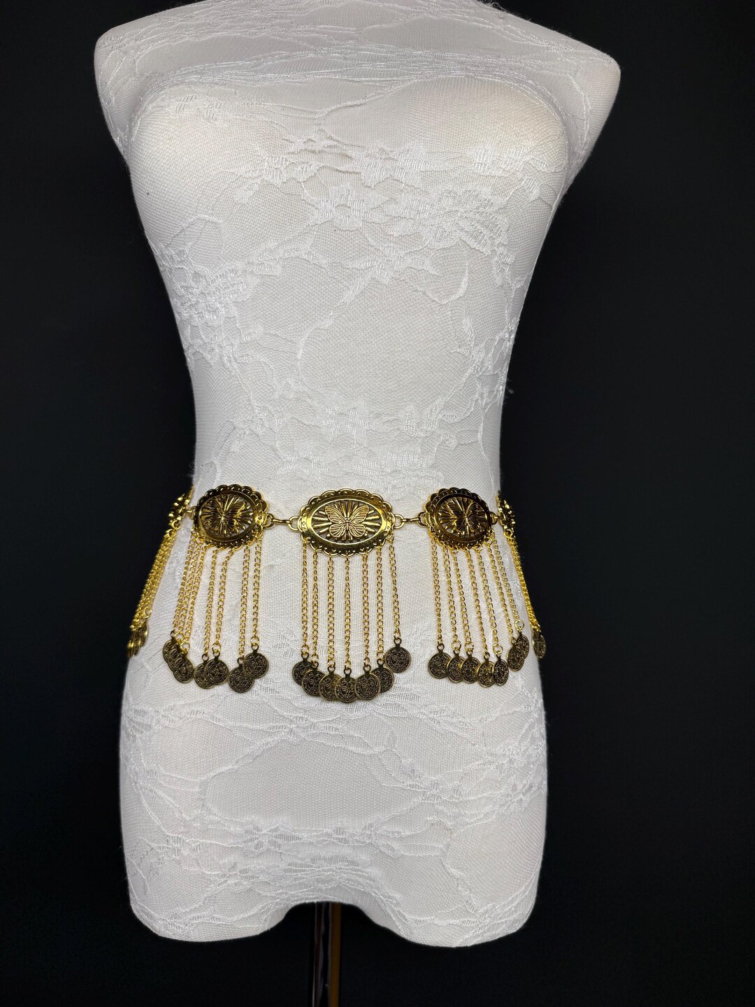 Handmade Gold Coin Belly Chain Belt - Festival Costume Accessory 18 ...