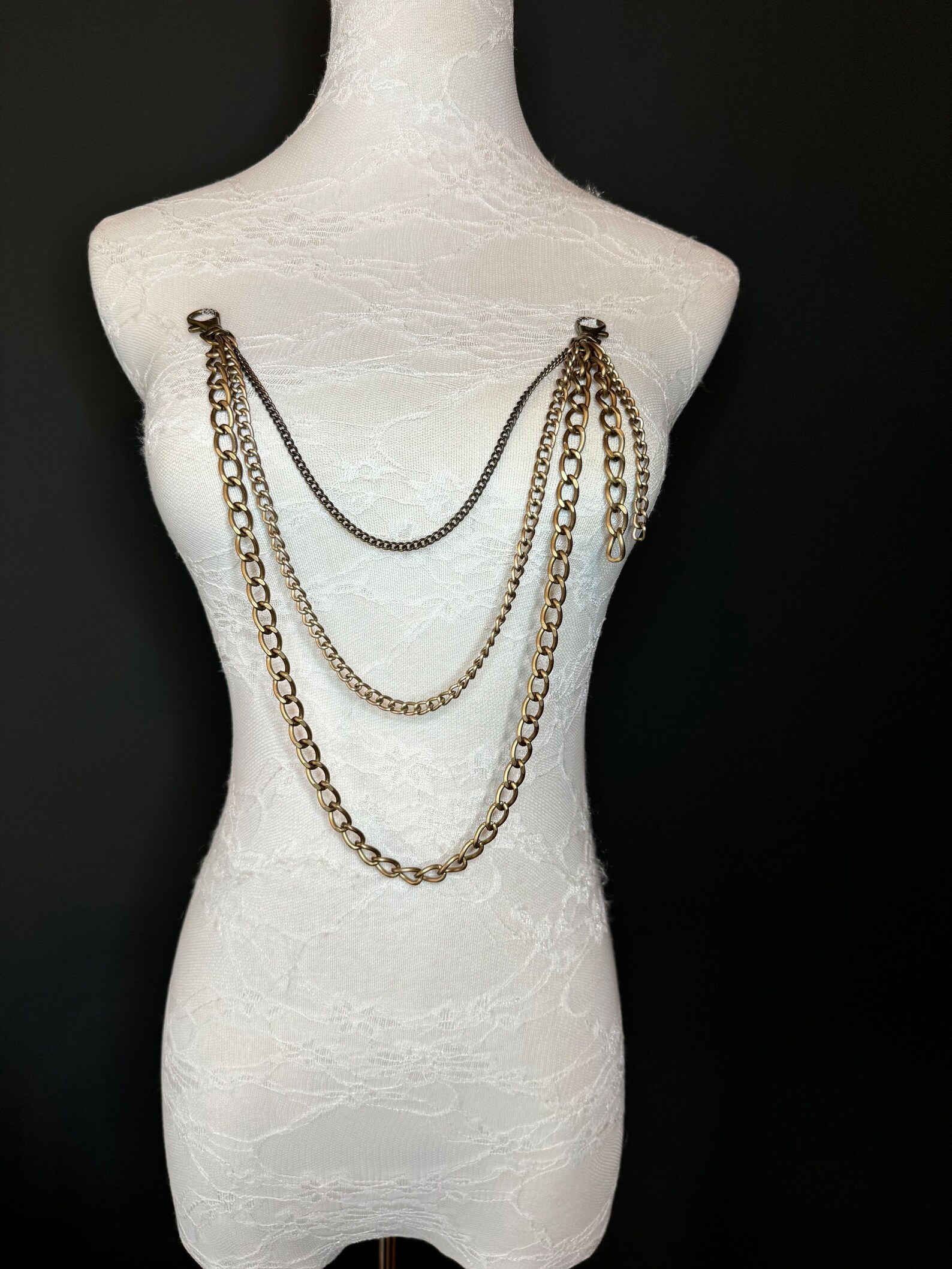 Layered Jean Chains, Bags, Hip Hop, 3 Size Selection, 3 Layers ...