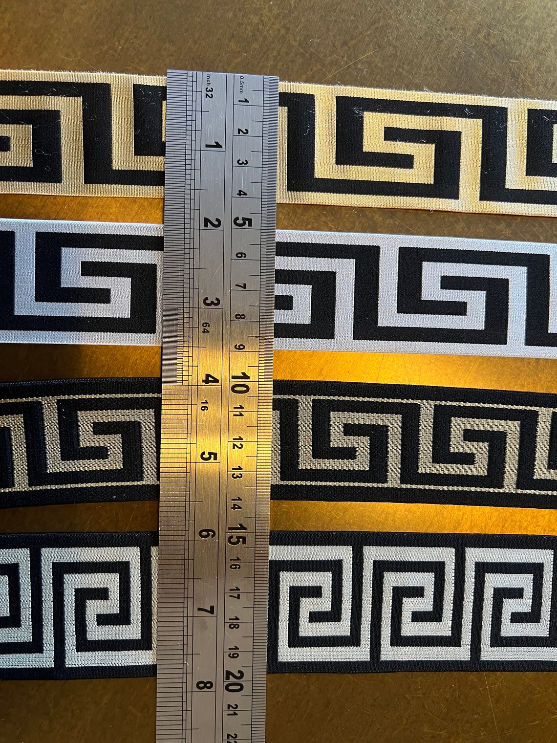 Greek Key Woven Elastic Trim - Gold, Silver, Black, 4cm Wide - Etsy