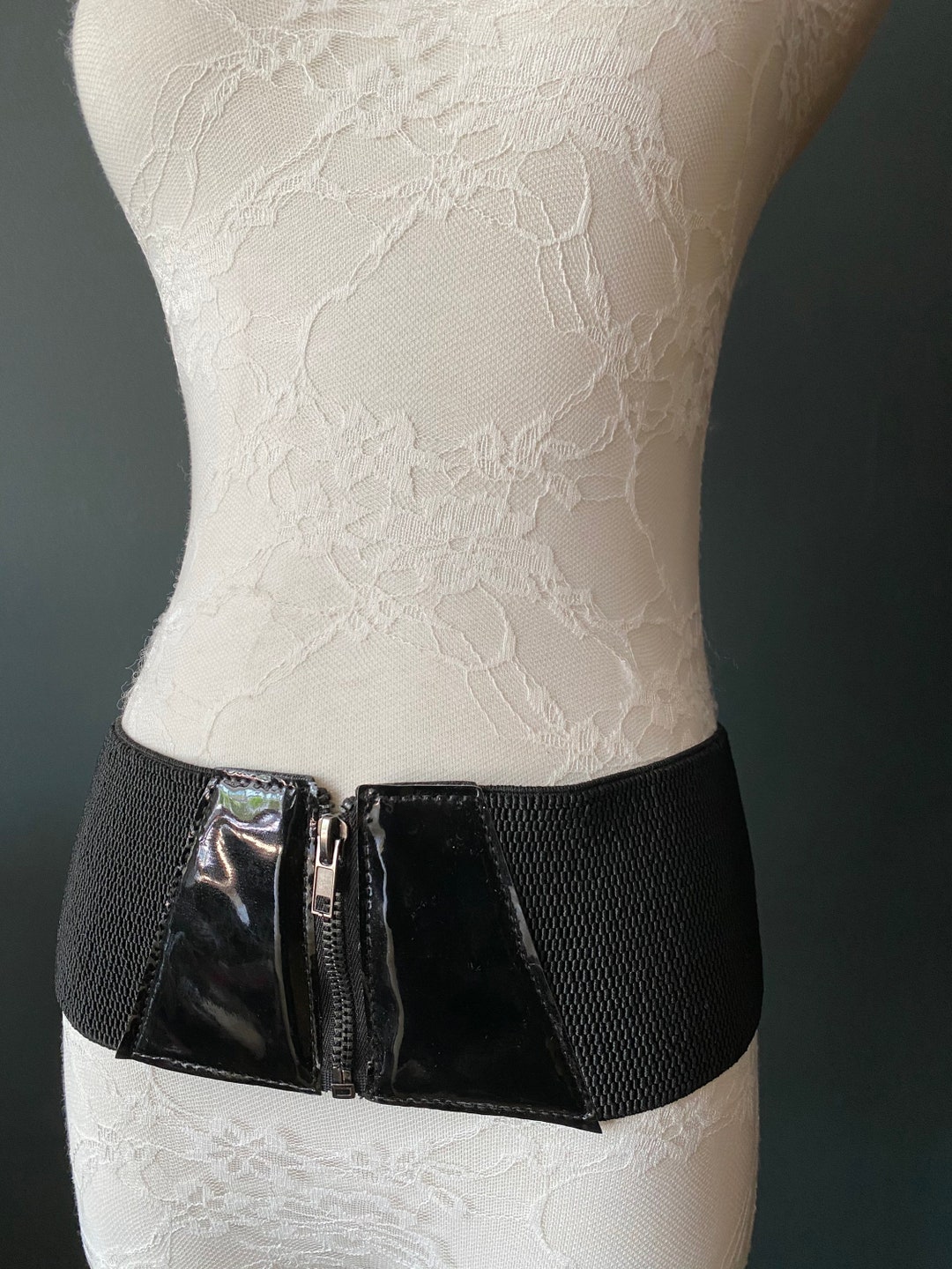 Belt, Wide Corset Belt, 10cm Wide, 4” Wide Belt, Elastic Belt, Zip Belt ...