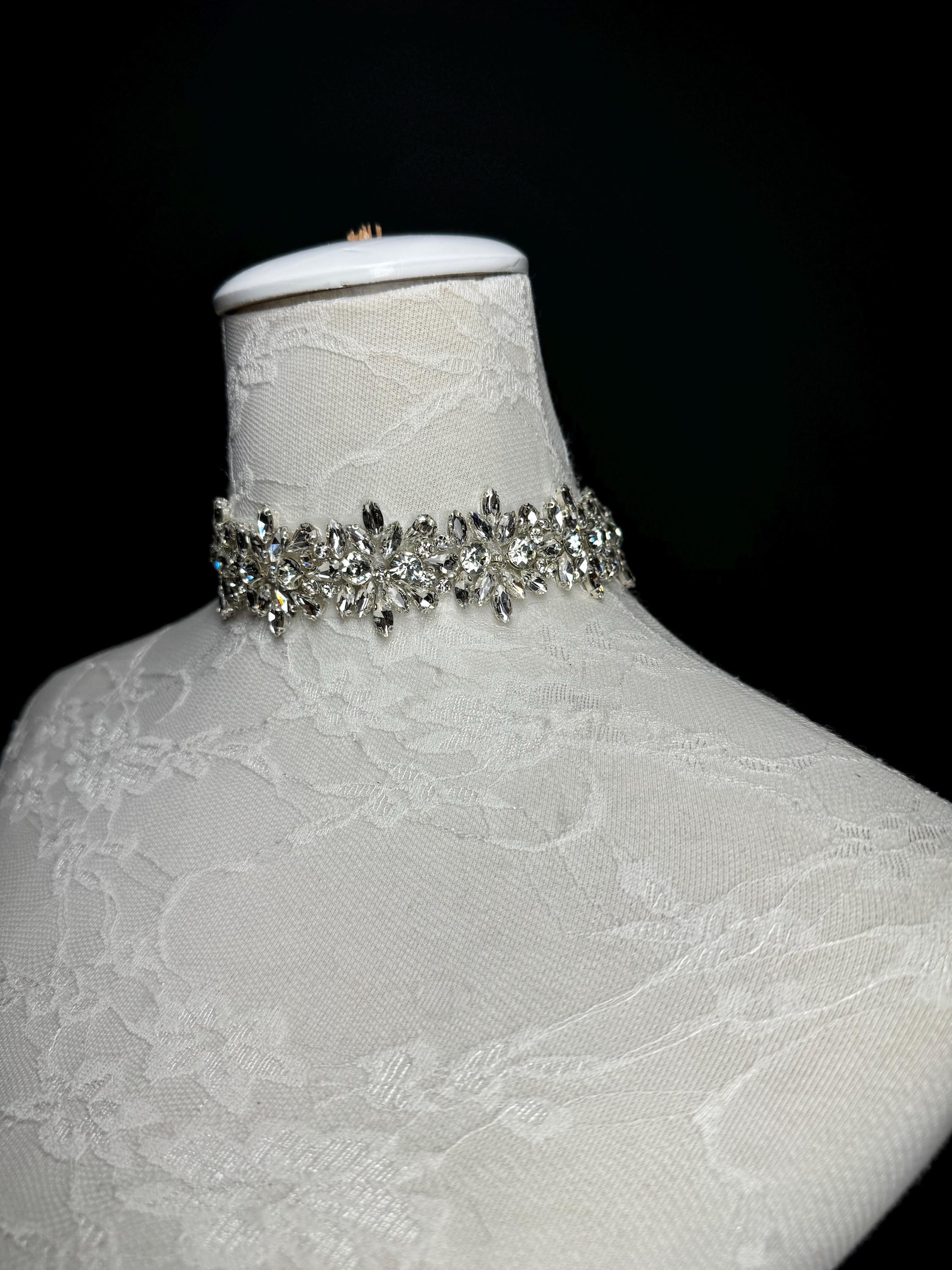 Jewel Choker, Choker Necklace, Bridal, Weddings Rhinestone Choker ...