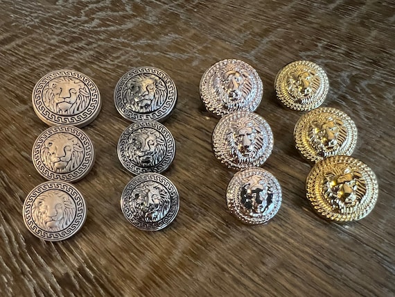 6pcs Lion Head Buttons Plastic Metal 25mm 21mm 18mm - Etsy