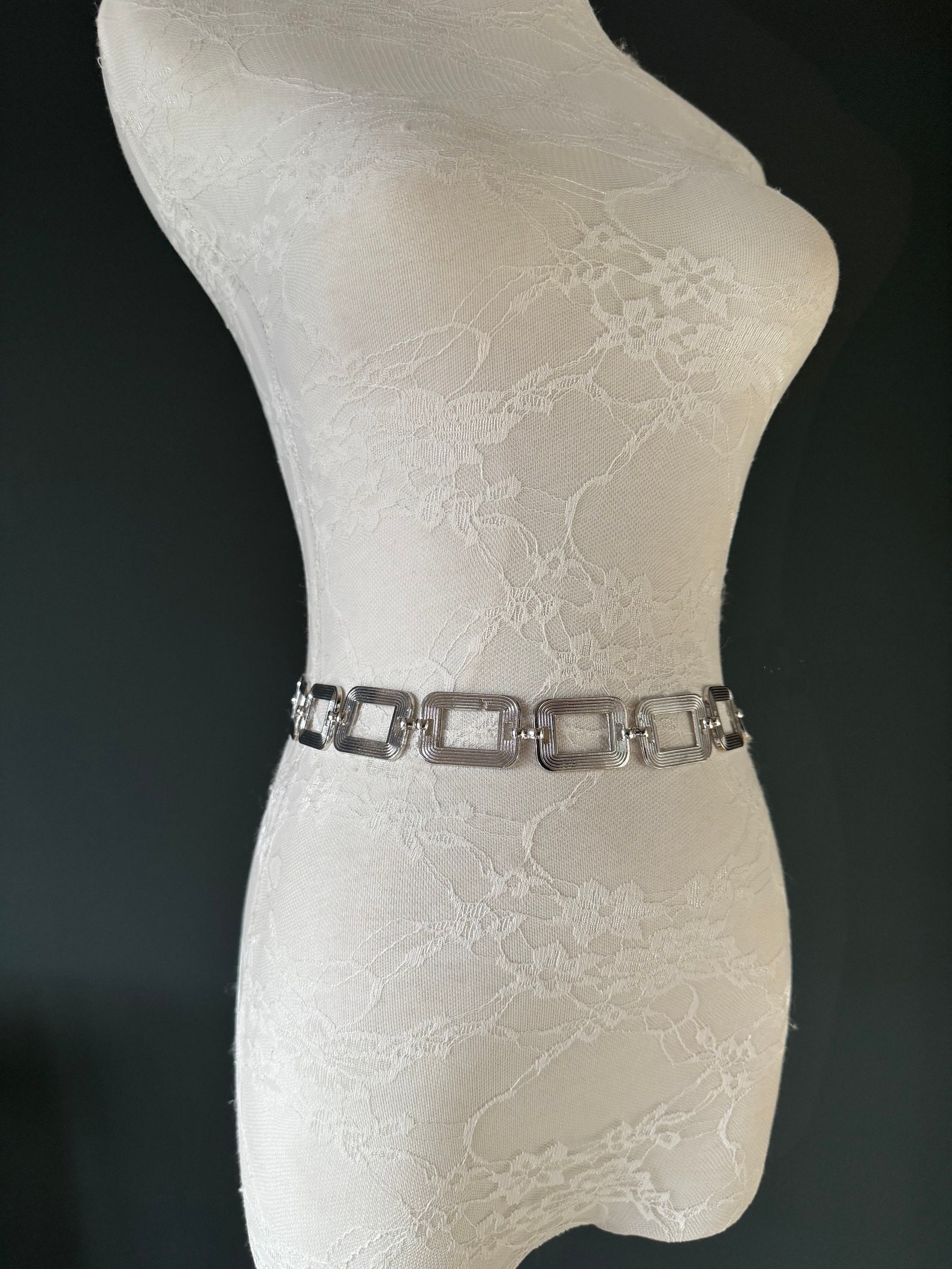X-long Belt, Metal Ring Chain Belt, Silver, Gold, Statment Belt ...