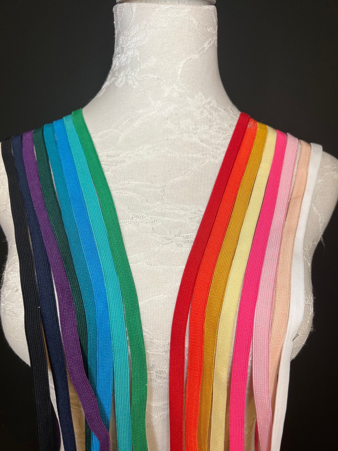 Silicone Grip Elastic, 10mm Wide, 16 Colours, Non Slip Elastic, 1cm ...