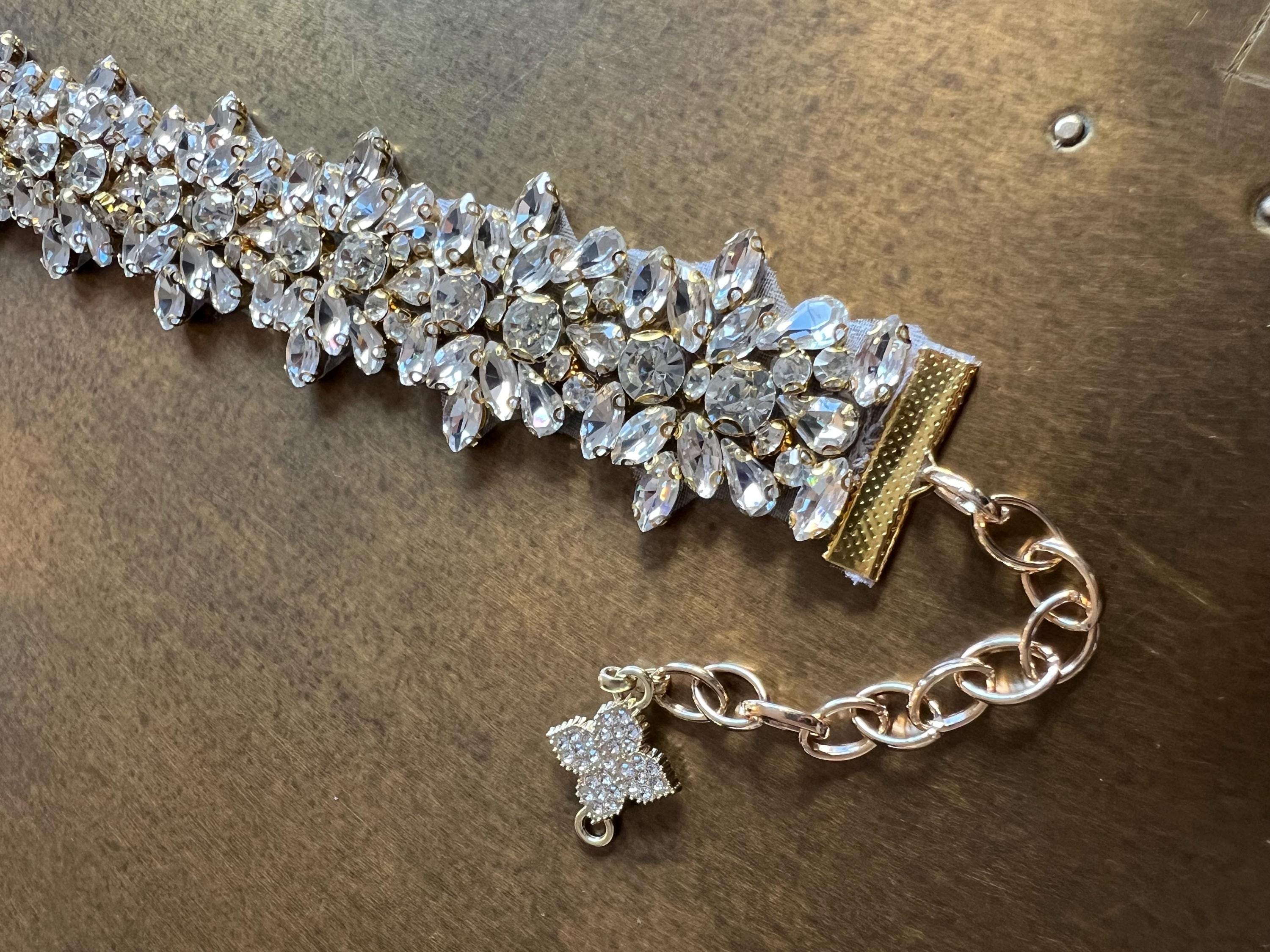 Jewel Choker, Choker Necklace, Bridal, Weddings Rhinestone Choker ...