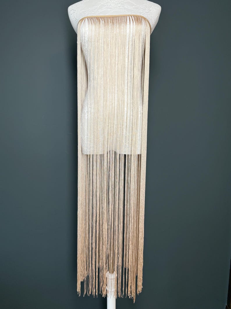 Champagne Fringe Trim, 40" Wide, Dense Quality, 27 Colour Options - Etsy