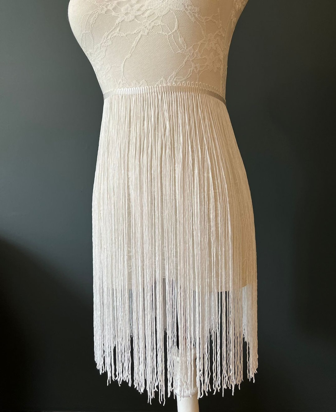 19” Wide Fringe Trim, 48cm Wide Fringe Trimming, Ivory, High Quality ...