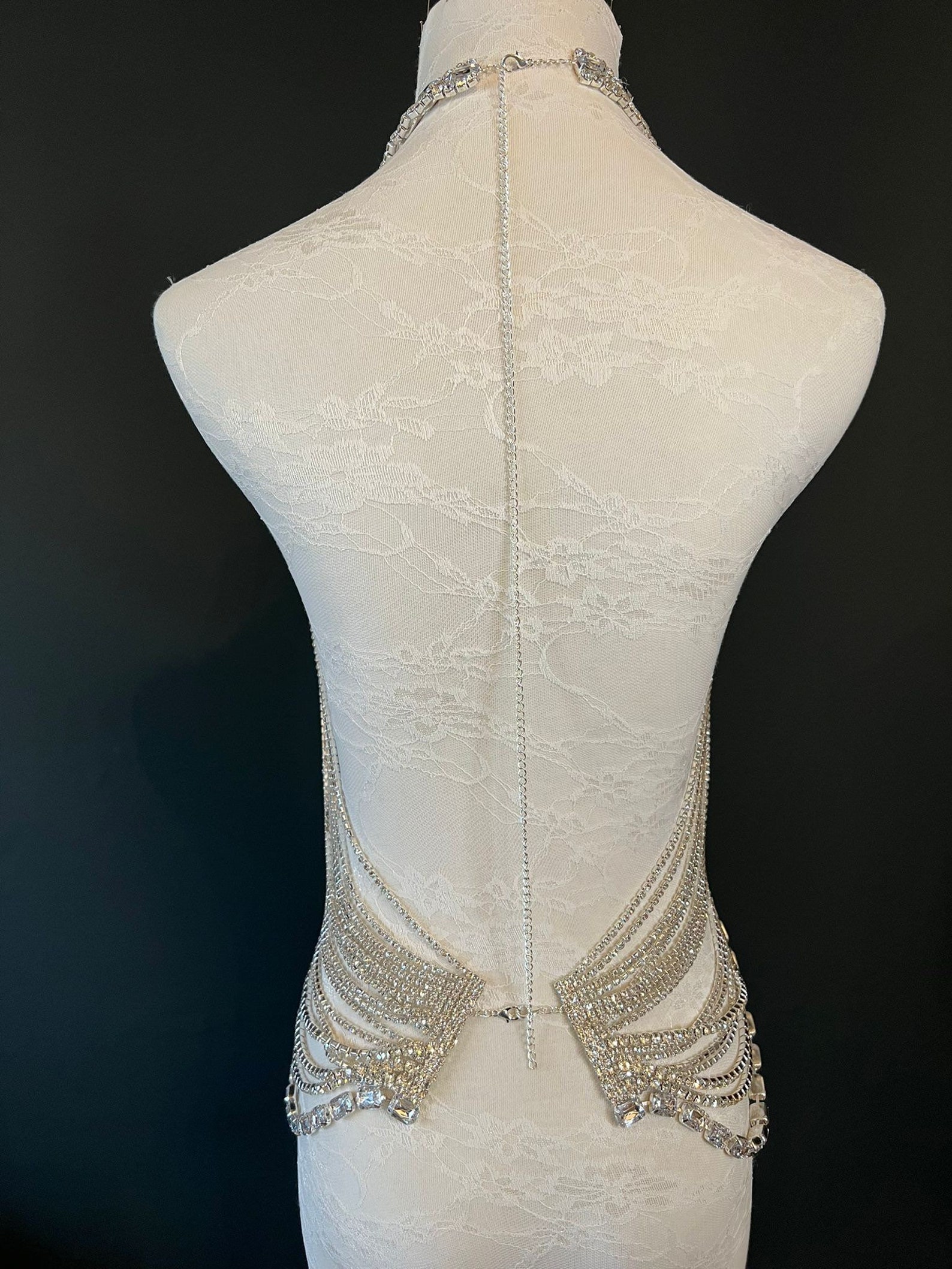 Rhinestone Body Chain, Diamanté Costume, Club Wear, Festival, Exclusive ...