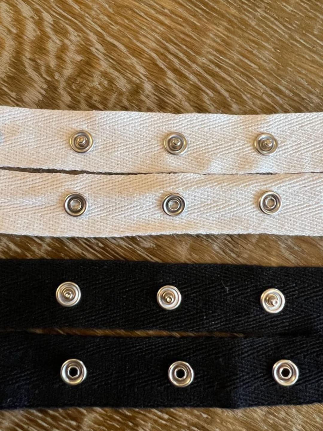 Snap Tape, Metal Popper Tape, Black, White, 2cm Wide Cotton Tape, Snap ...