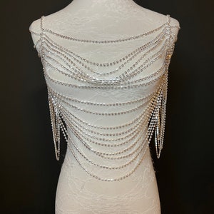 Rhinestone Body Chain, Gold, Silver, Diamanté Costume, Club Wear ...