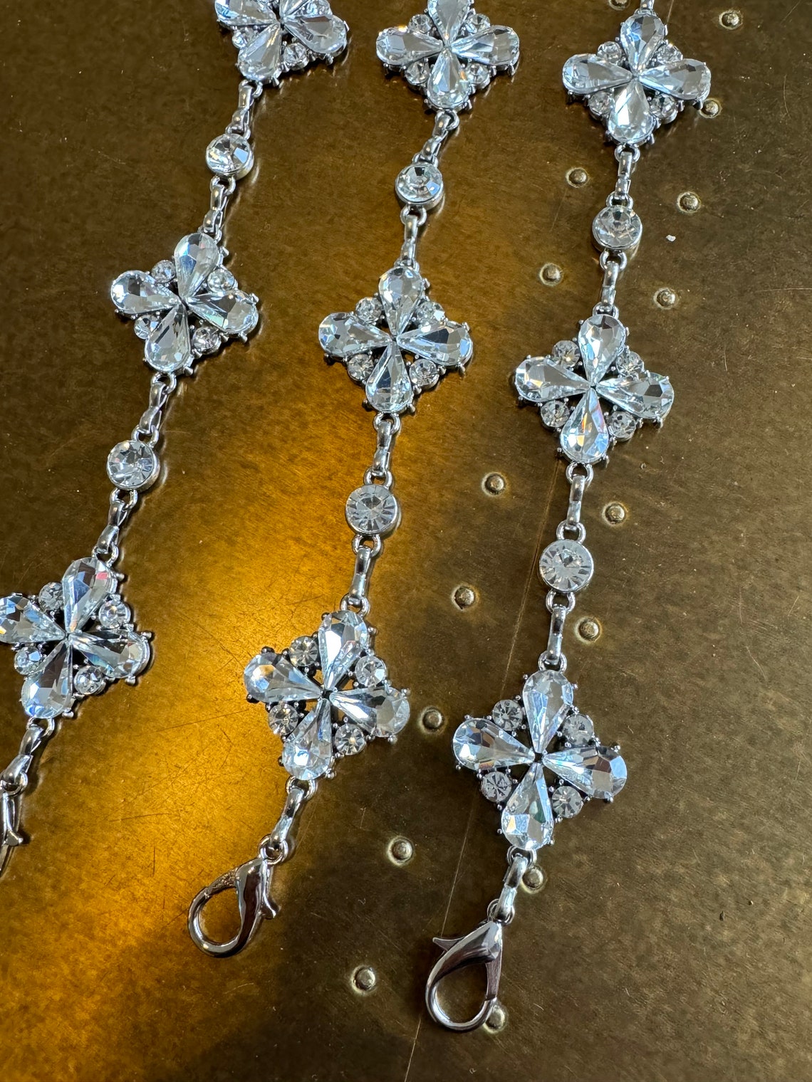 3cm Wide, Diamanté Chain Trim, Rhinestone, Silver Crystals, Fashion ...