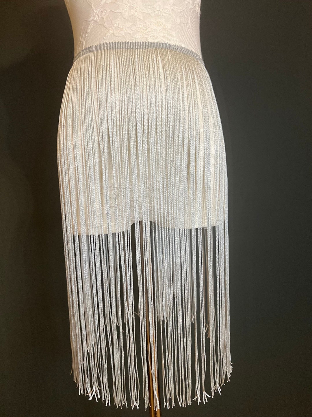 20” Long Fringe, Dress Fringe, Silver Fringe, Long Fringe, Fringe Trim ...