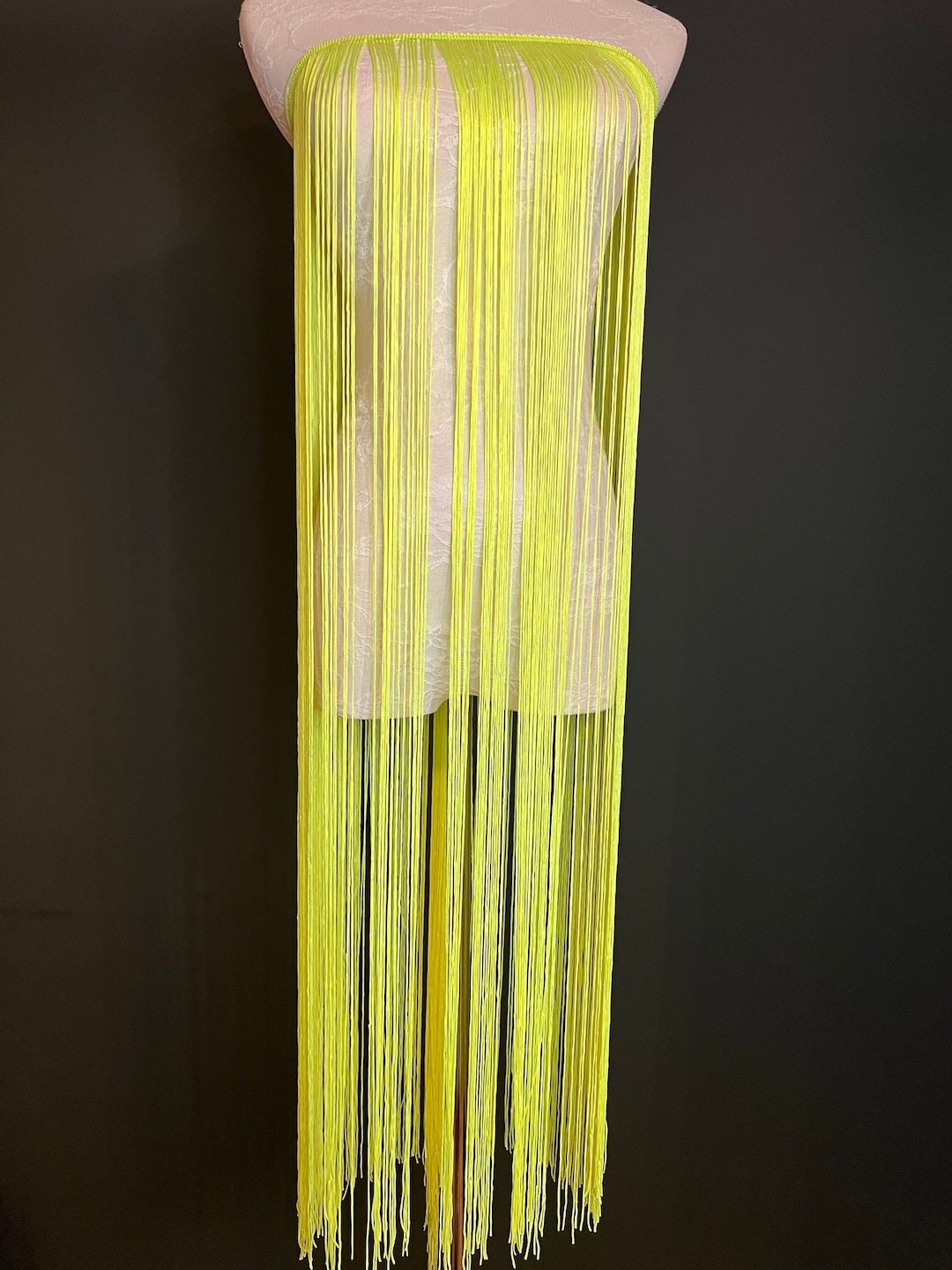 40" Wide Dense Fringe Trim, Fluorescent Yellow, 27 Colour Options - Etsy