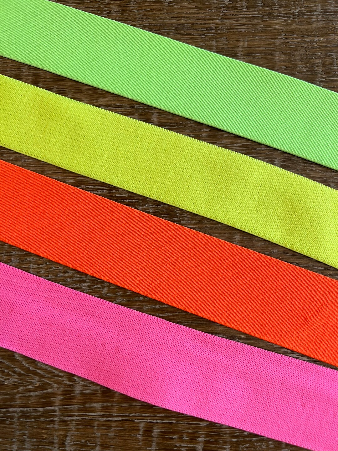 Neon Elastic, 2.5cm Wide, 4cm Wide, Neon Pink / Yellow / Green / Orange ...