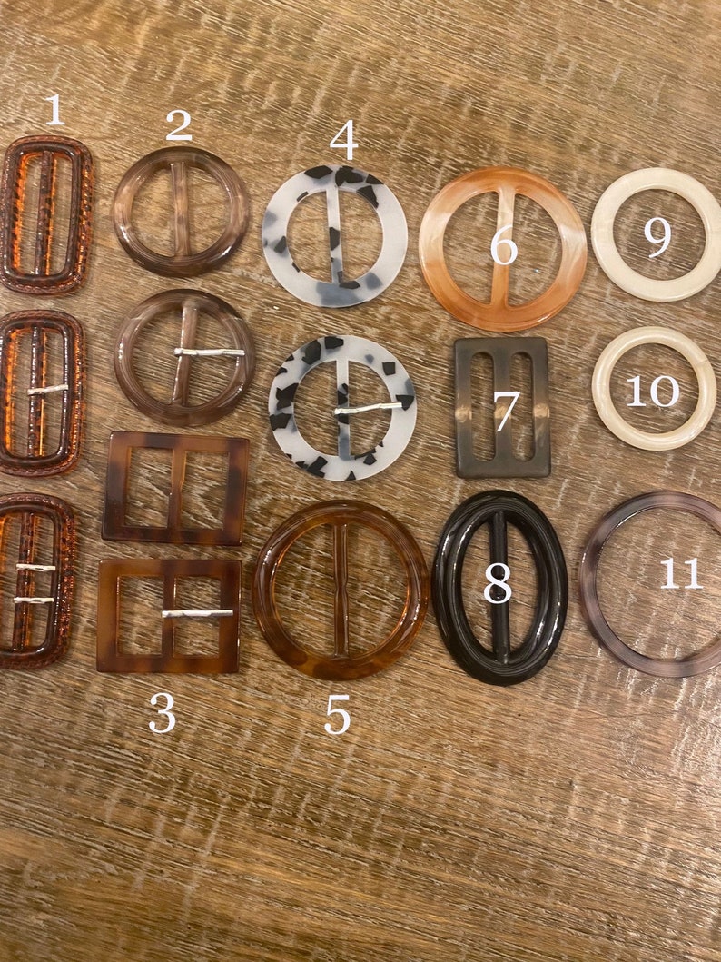 Buckles, Horn Buckles, Mock Tortoiseshell Buckle, Round, Rectangle ...
