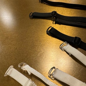 Detachable Bra Straps, Black, Ivory, Dress Bra Straps, 10mm Wide ...