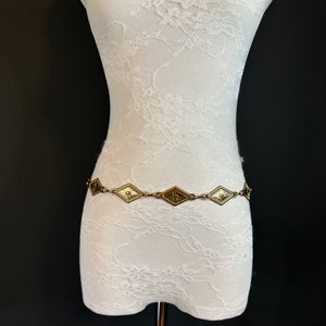 X-long Disc Belt, Gold, Antique Brass, Metal Disc Belt, Teen Sizes ...