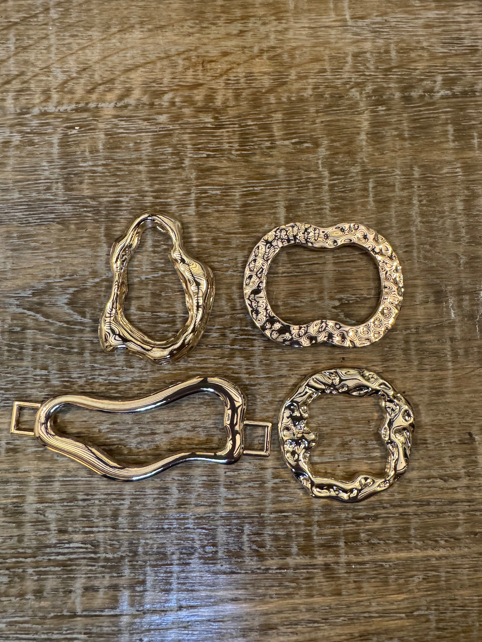 Metal Gold Buckle, Hammered Metal Ring Buckle, Gold Buckle, Swimwear ...