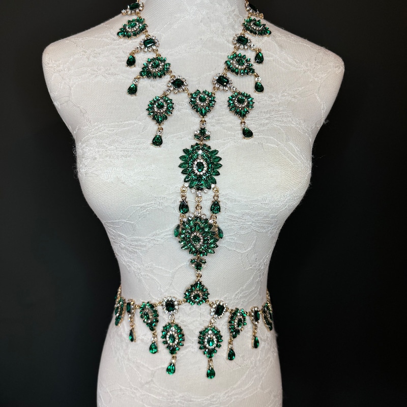 Rhinestone Body Chain - Etsy