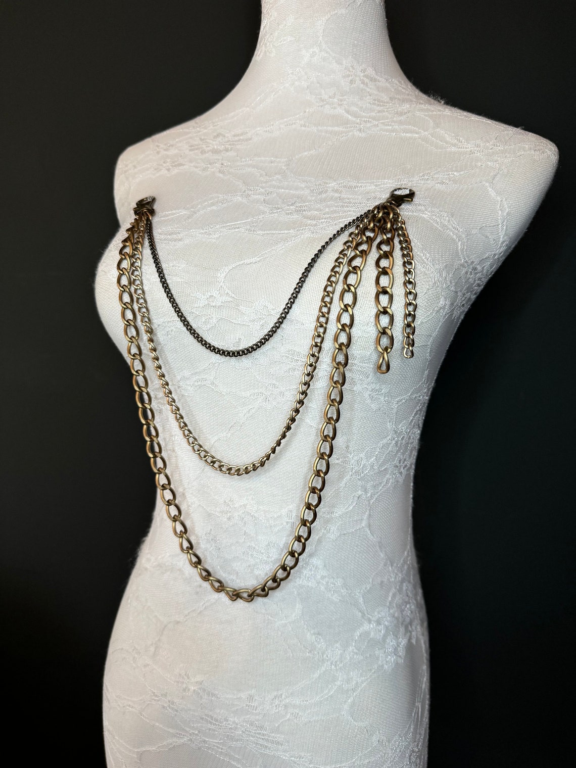 Layered Jean Chains, Bags, Hip Hop, 3 Size Selection, 3 Layers ...