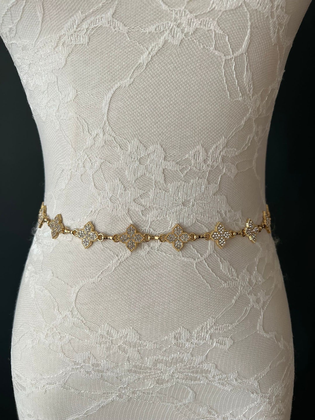 X-long Belt, Rhinestone Chain Belt, Fashion Belt, Vintage Style Belt ...