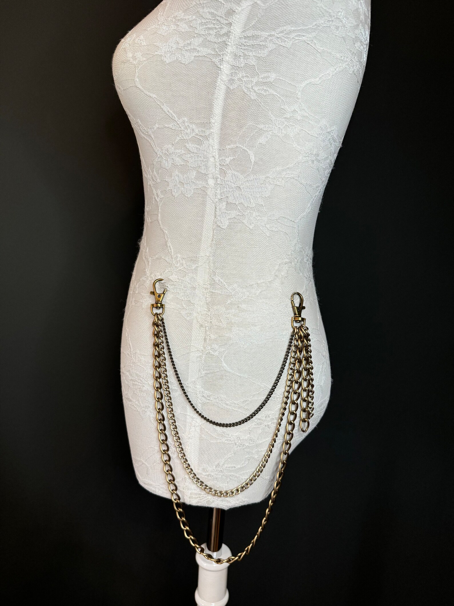 Layered Jean Chains, Bags, Hip Hop, 3 Size Selection, 3 Layers ...