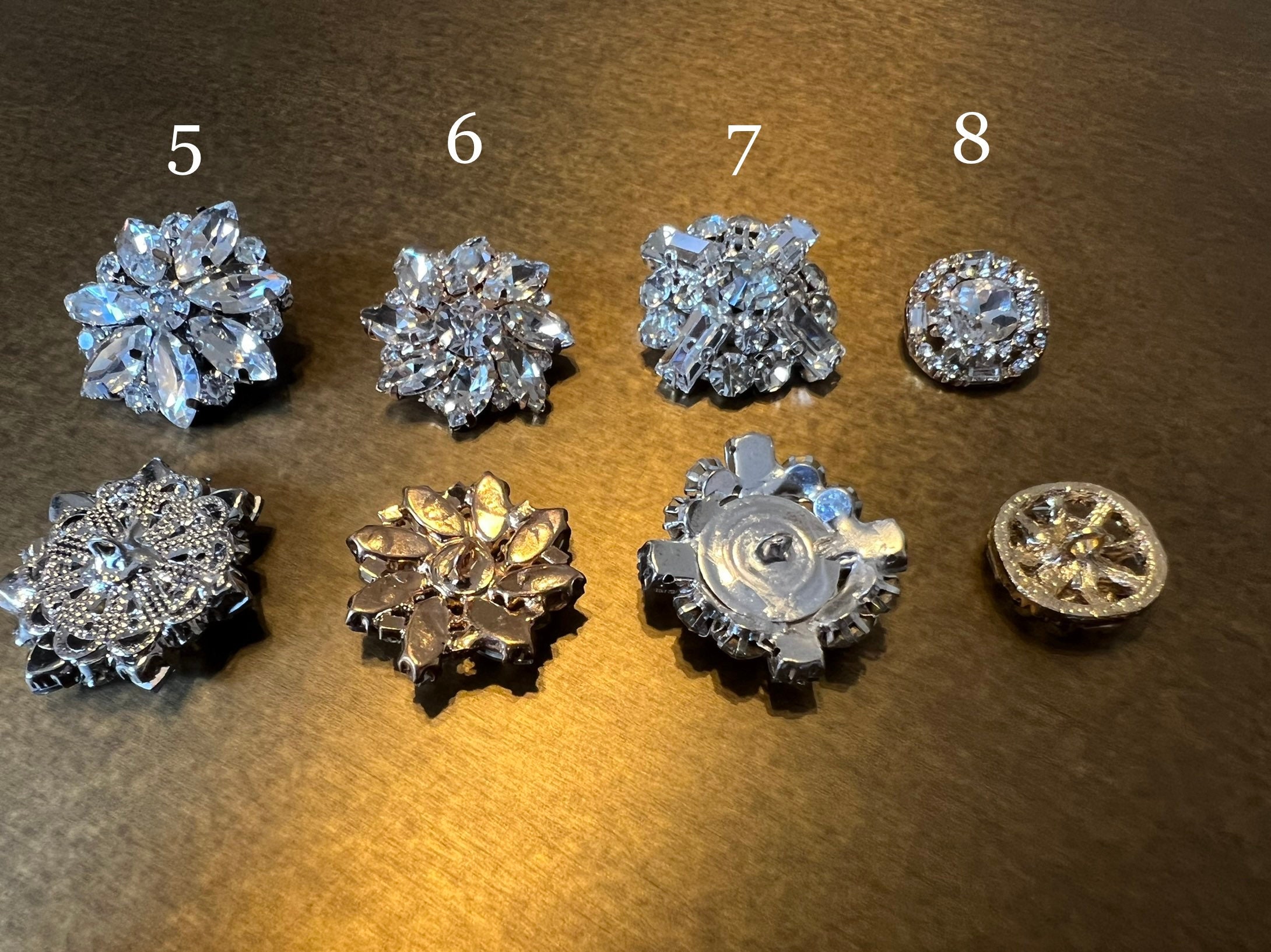 Buttons Jewel & Diamanté Rhinestone Shank Buttons Silver - Etsy UK
