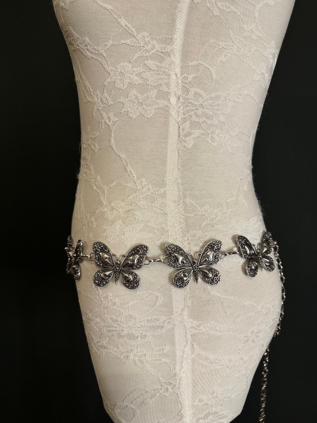 X-long Butterfly Belt, Metal Belt, Teen Sizes, 18”-60”, Fan Design, Fan ...