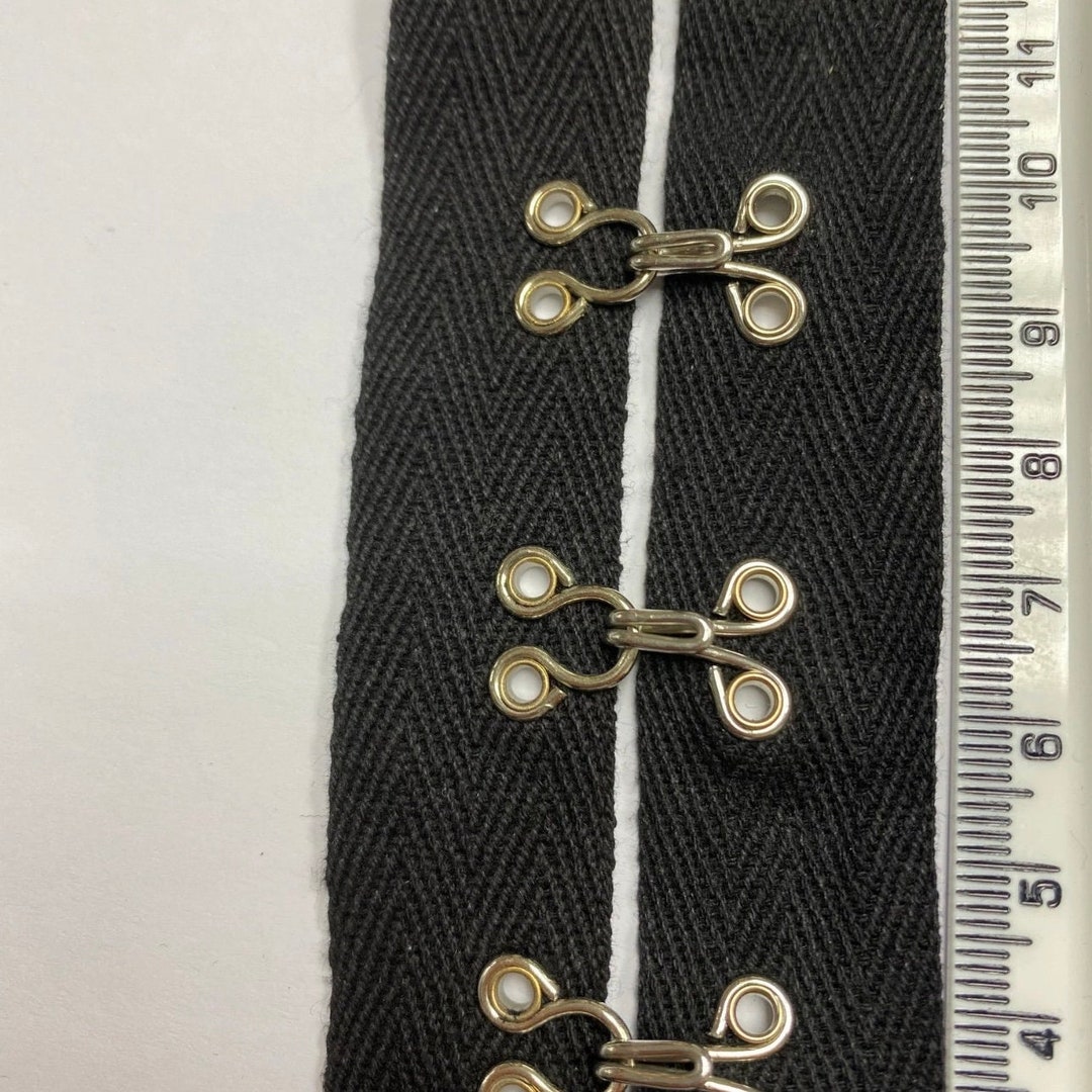 Chunky Hook and Eye Tape, Corset Fastener, 1" Spaced, 1" Wide - Etsy